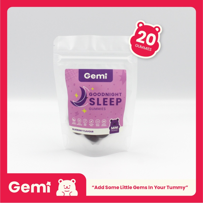 Gemi เจมมี่ กู๊ดไนท์สลีพกัมมี่ แบบซอง 20 เม็ด / Gemi Goodnight Sleep ...