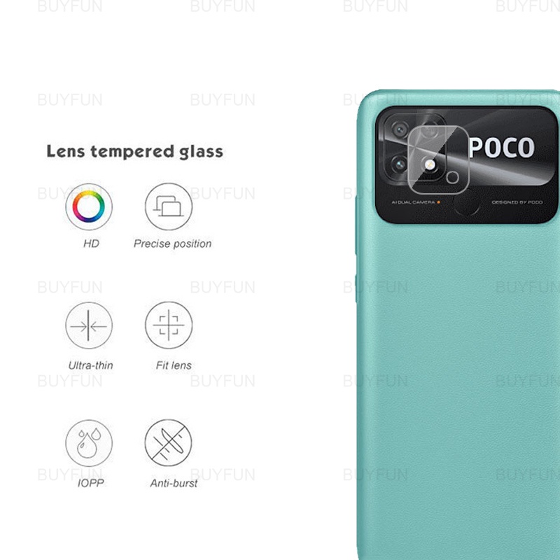6in1 กระจกนิรภัย ขอบดํา สําหรับ Xiaomi Poco C40 6.71 นิ้ว Xiaomi Xaomi ...