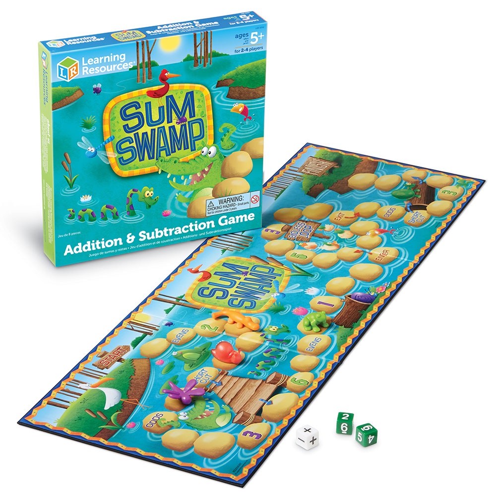 L4K Learning Resources Sum Swamp Addition Subtraction Game เกมทอยเต๋า ...
