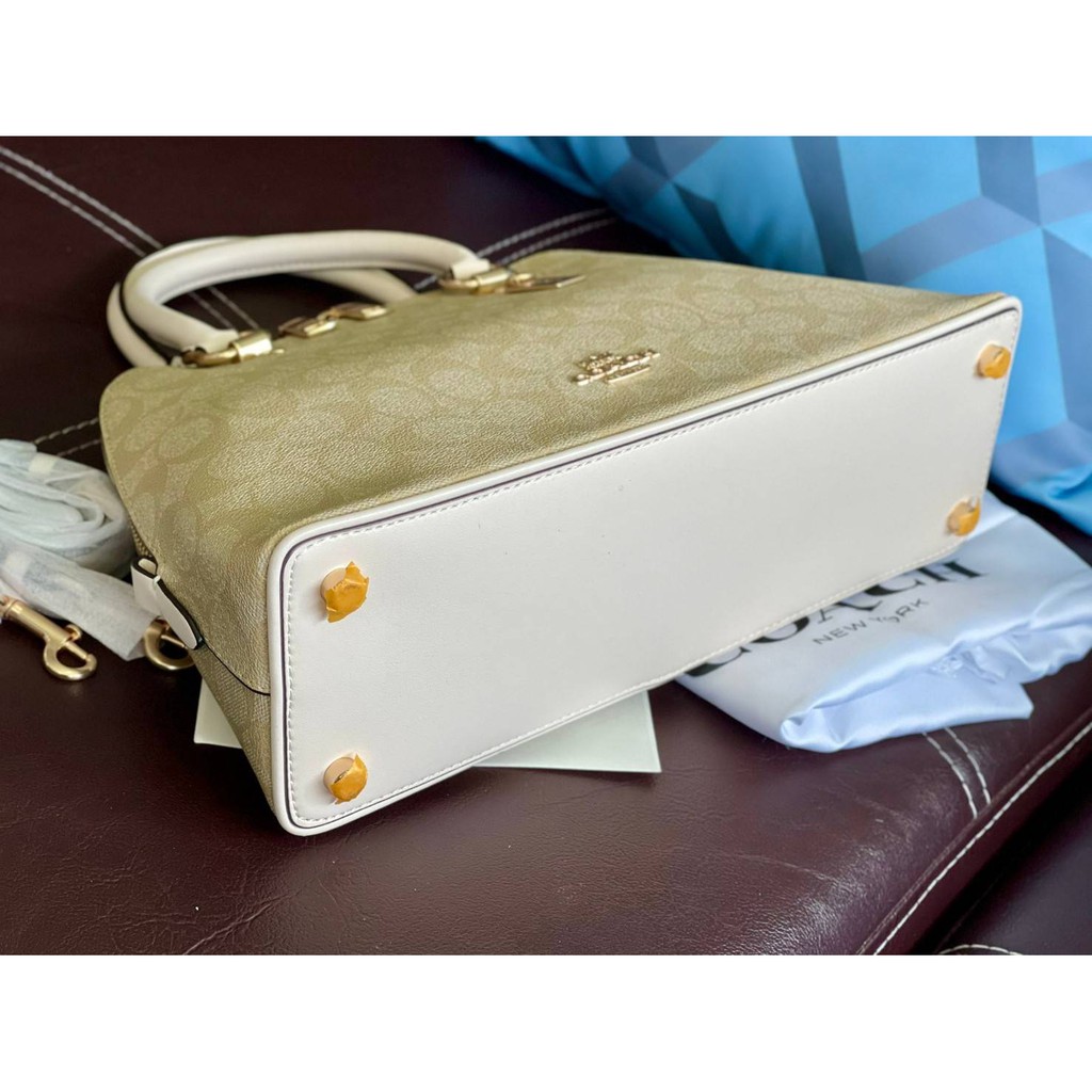 Coach KATY SATCHEL IN SIGNATURE CANVAS (COACH 2558) [Light Khaki Chalk ...