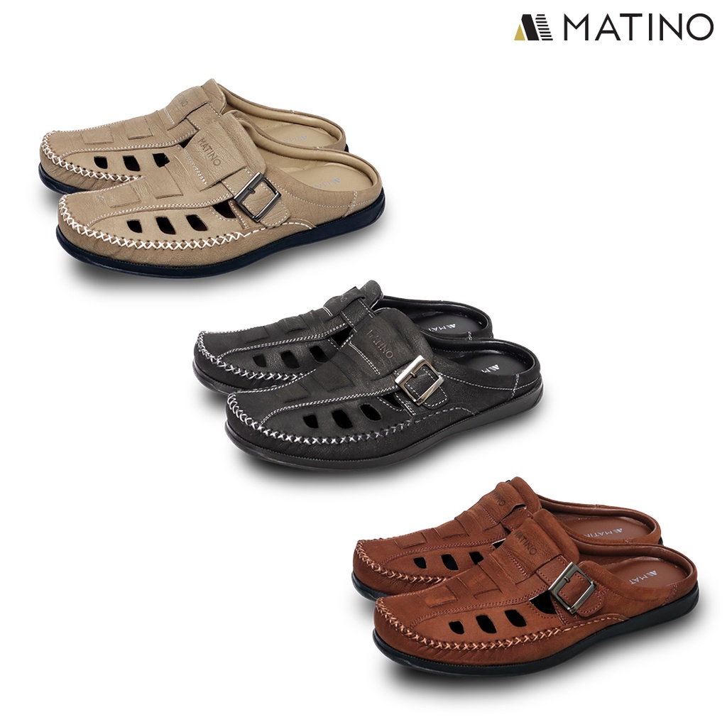 MATINO SHOES รองเท้าชายหนังแท้เปิดส้น รุ่น MCS 9798 - BLACKBROWNTORO ...