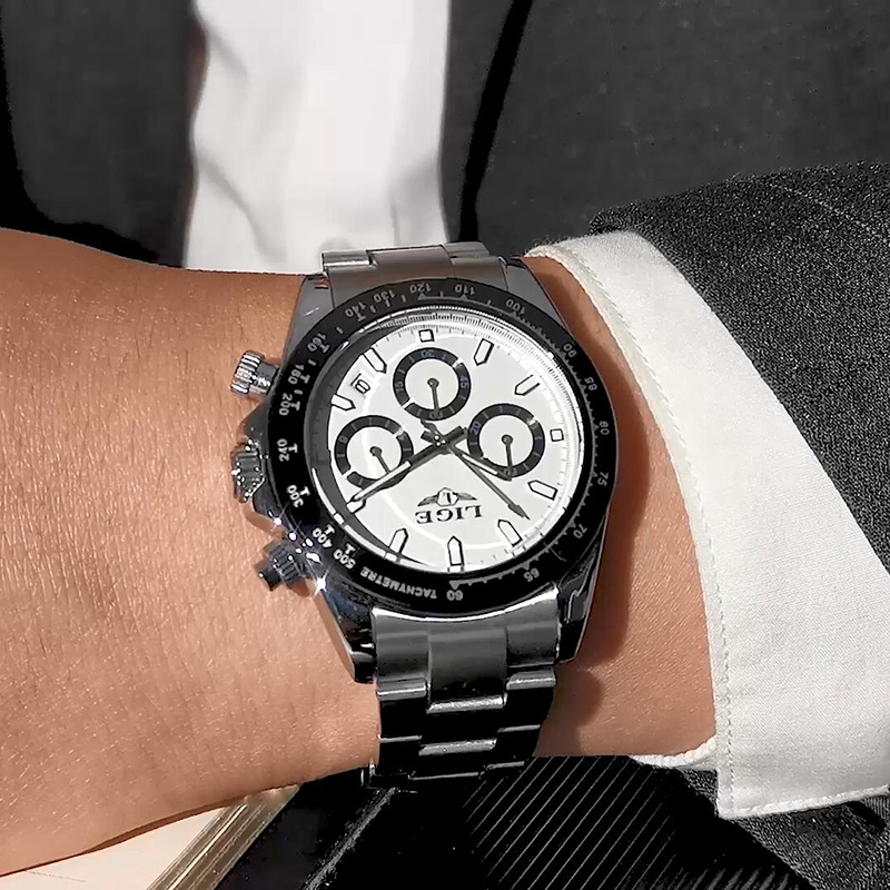 LIGE Watch Man Brand Luxury Waterproof Men Watches Panda Dial ...