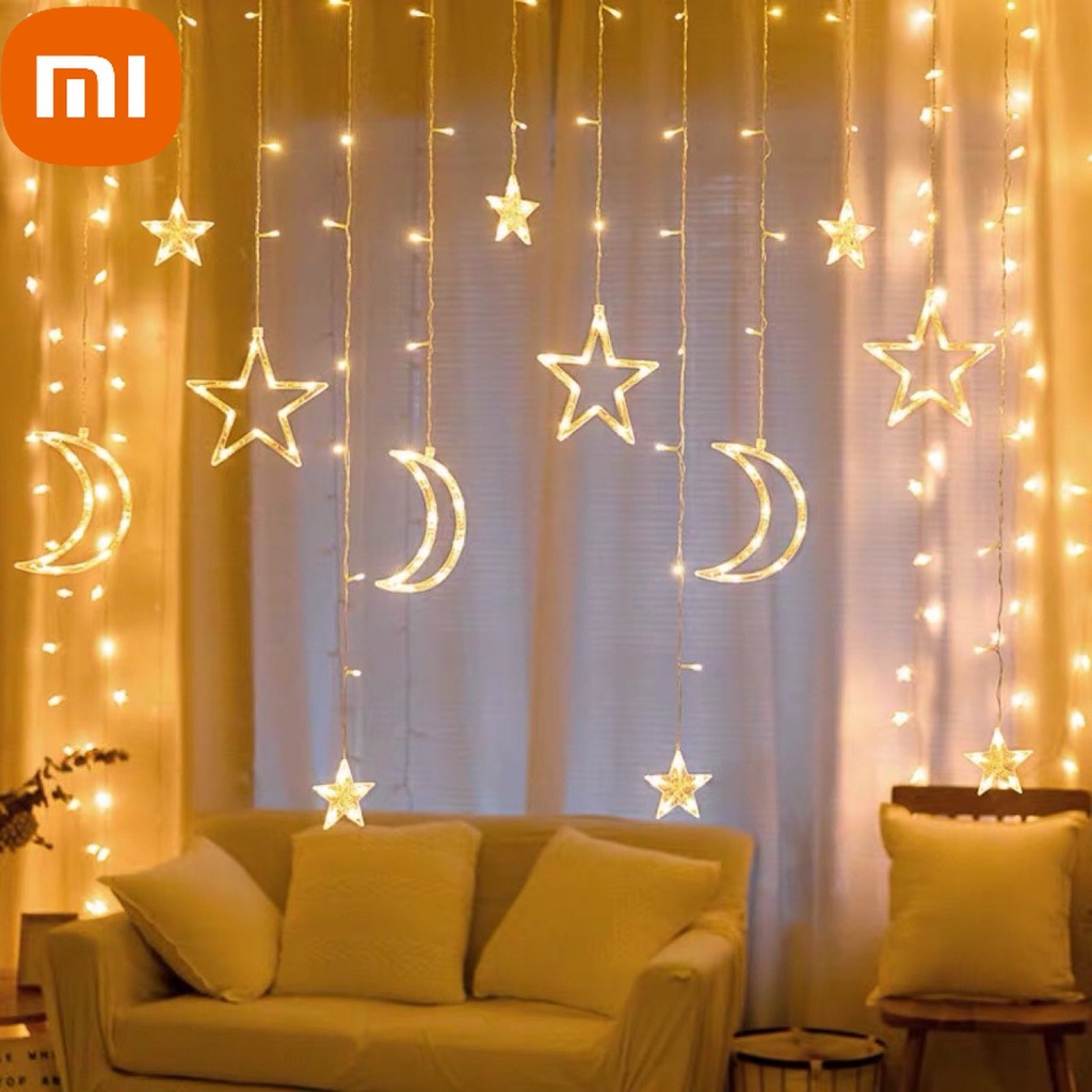 000Xiaomi Led String Lights Icicle Star Moon Curtain Garland 3.5M 220V ...