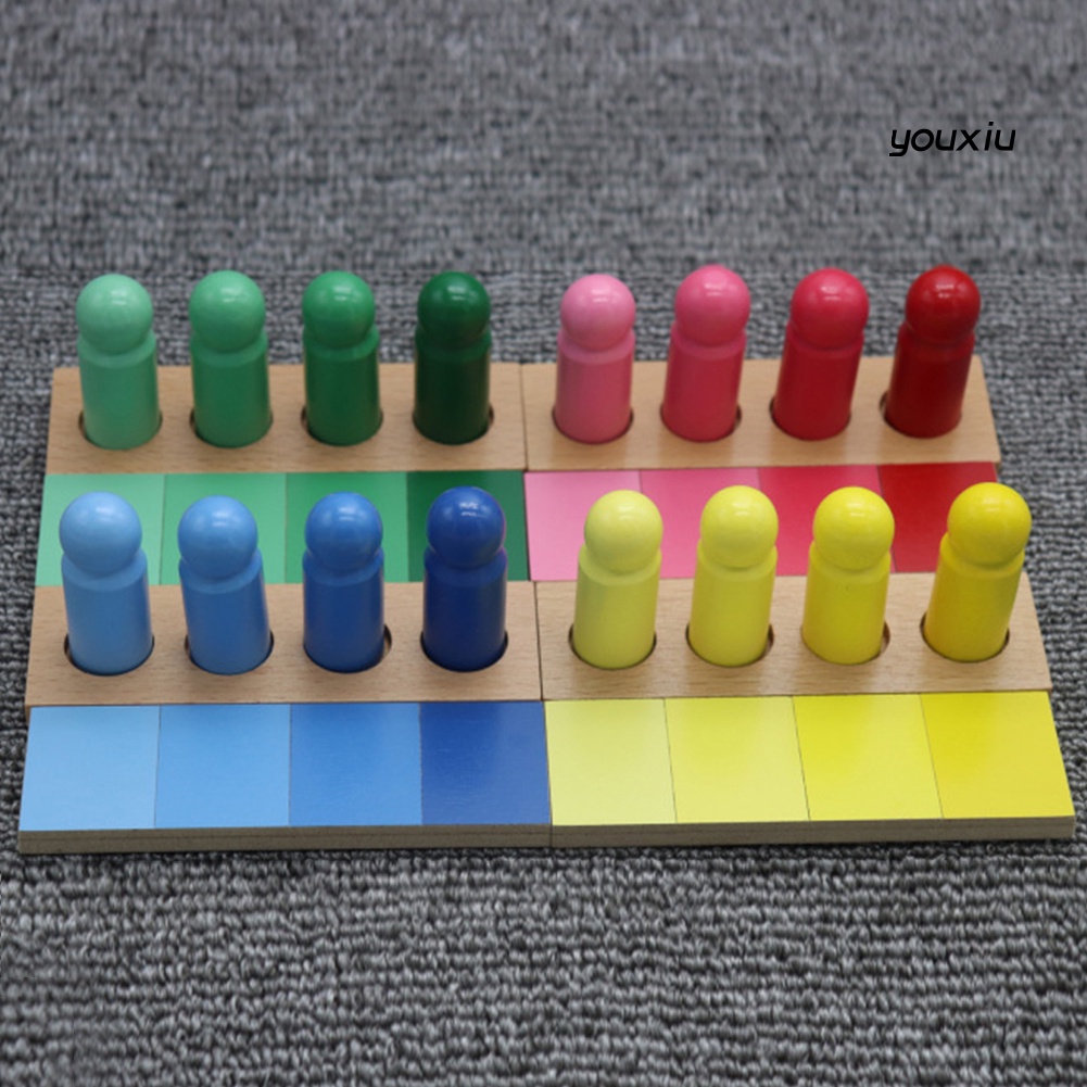 YX-PU Montessori Building Blocks Color Matching Puzzle Game Kids Early ...