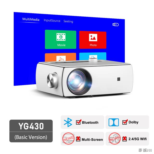 YG221 Mini Projector Support Wireless Sync Display Led Proyector Media ...