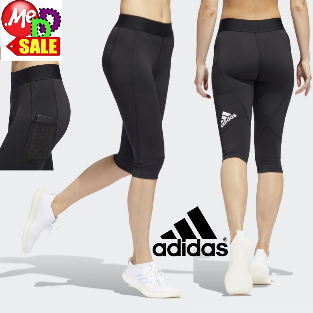 Adidas ใหม่ กางเกงรัดกระชับกล้ามเนื้อรัดรูป มีกระเป๋าผ้าตาข่าย Adidas