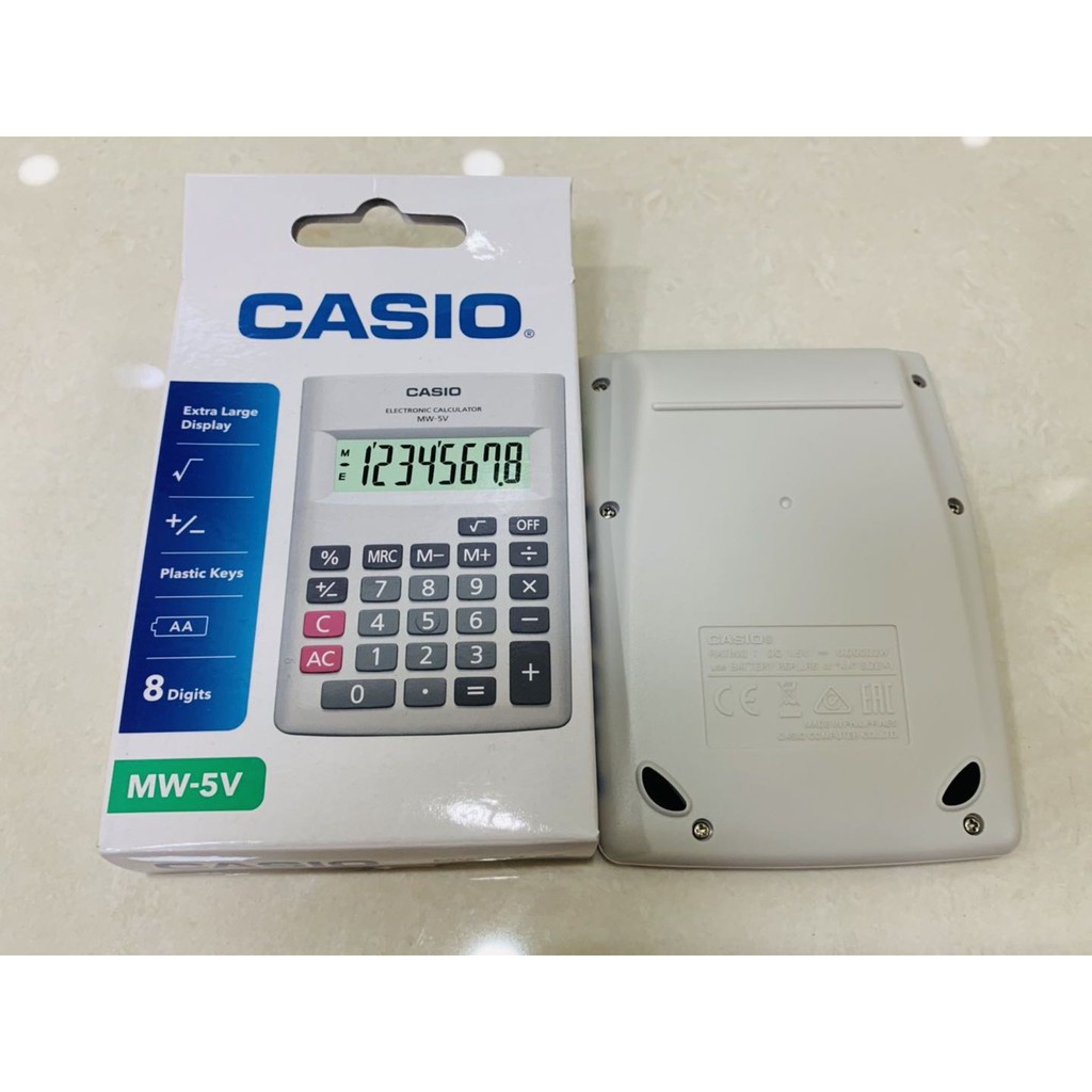 เครื่องคิดเลข Casio เครื่องคิดเลข รุ่น MW-5V-BK ( Black, ดำ), MW-5V-WE ...