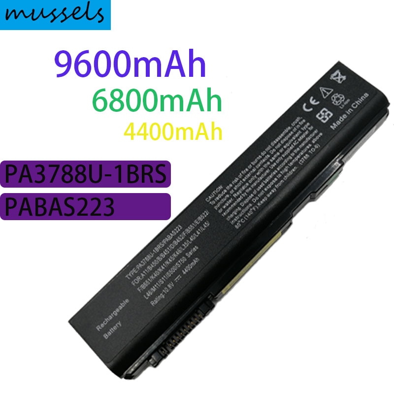 9600mAh PA3788U-1BRS battery for Toshiba Tecra A11 S11 48WHR 10.8V 6 ...
