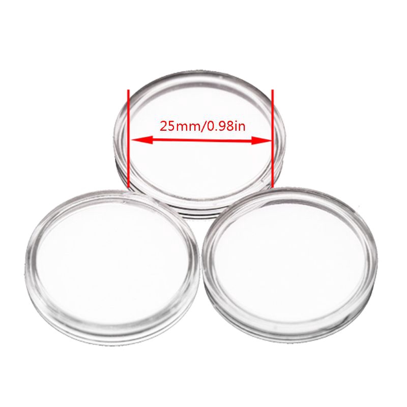 For NTAG215 RFID Round Transparent Plastic Coin Capsules Case 25mm ...