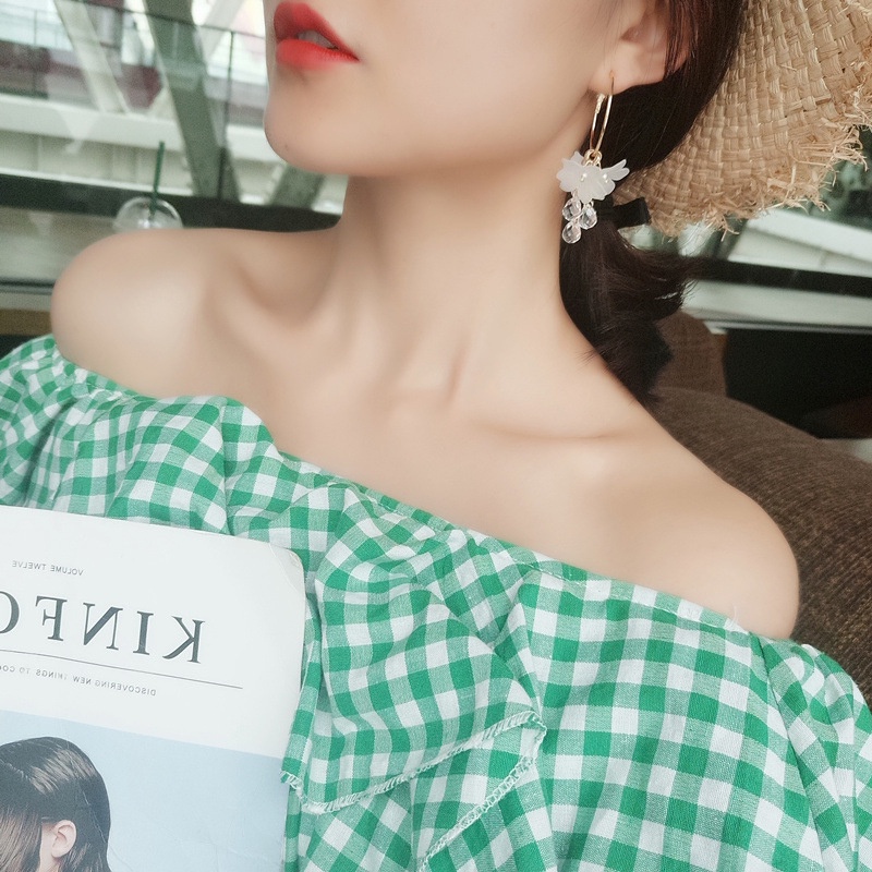 เครื่องประดับ ต่างหูอะคริลิค ลายดอกไม้ หรูหรา สําหรับผู้หญิง OUYOU ...