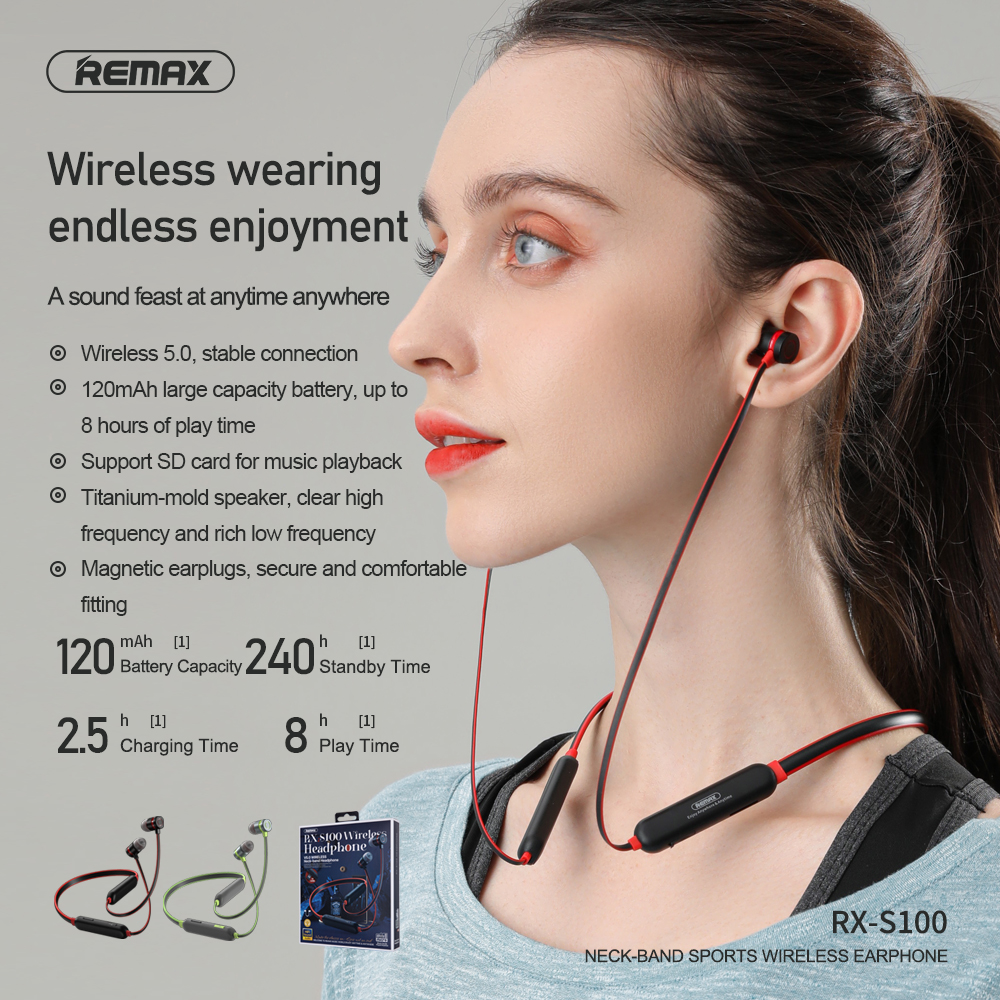 REMAX Sports Wireless Bluetooth Earphone RX-S100 - remax.th - ThaiPick
