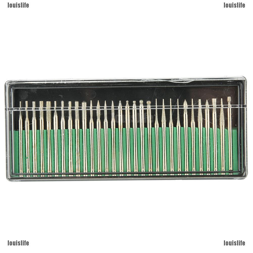 thro 30Pcs Diamond Bur Bits Drill Set For Engraving Dremel Rotary ...