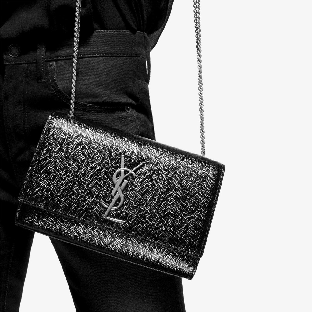 YSL/Saint Laurent LadiesKATESmall Grain Texture Embossed Genuine ...