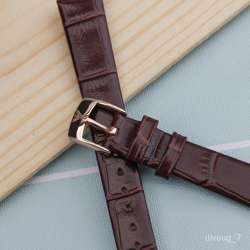 Straps อาร์มานี่นาฬิกาสายหนังแท้รุ่นหญิงAR1876172616811911 14mmผู้ชาย ...