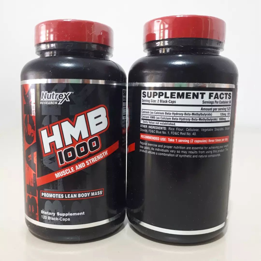 Nutrex Research HMB 1000 (120แคปซูล) HMB คุณภาพสูง ช่วยสังเคราะห์โปรตีน ...