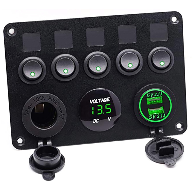 ผลิตภัณฑ์อย่างเป็นทางการ5 Gang 12V24V Inline Fuse Box LED Switch Panel ...