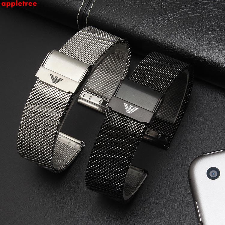 สายนาฬิกาข้อมือ สเตนเลส ตาข่ายโลหะ สําหรับผู้ชาย ผู้หญิง Armani AR1680 ...