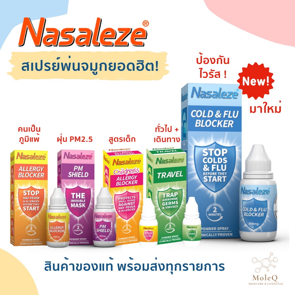 Nasaleze Spray สเปรย์พ่นจมูก นาซัลลีส ป้องกันไวรัส สีฟ้า Nasaleze ...