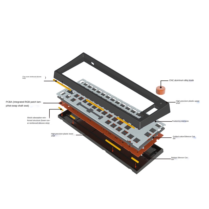 Mathew Tech MK66 Pro mechanical keyboard Kit hot-swappable 3-mode lubed ...