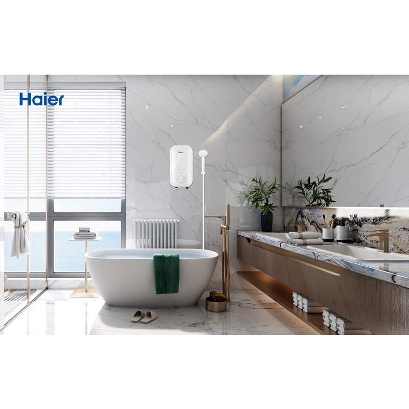Haier เครื่องทำน้ำอุ่นไฮเออร์ รุ่น EI45A1 (W) สีขาว กำลังไฟ 4500 วัตต์ ...