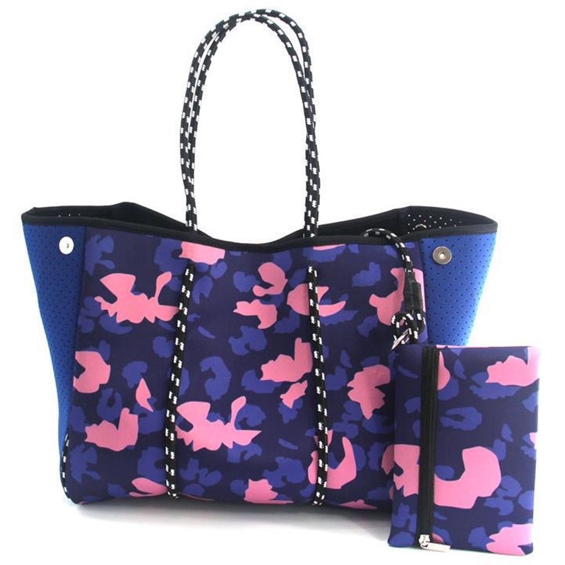 2021 New Neoprene Women Tote Handbags Travel Large Neoprene Tote Bag ...