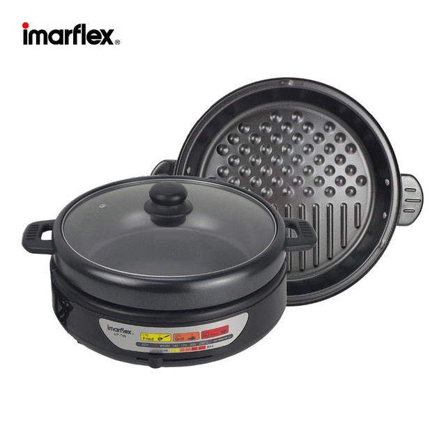 IMARFLEX หม้อสุกี้ และปิ้งย่าง อเนกประสงค์ รุ่น EP-745 ความจุ 3.5 ลิตร อิมาร์เฟล็กซ์ เคลือบ Non ...