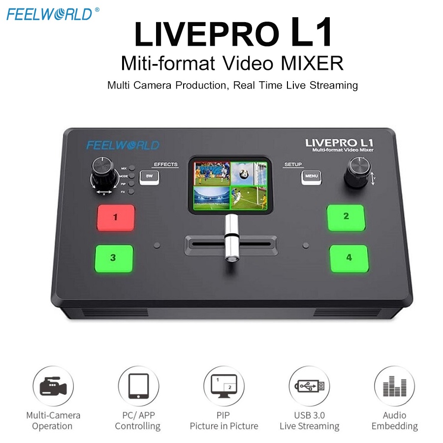 FeelWorld LIVEPRO L1 V1 Multiformat Video Mixer Switcher 4 x HDMI รุ่น ...