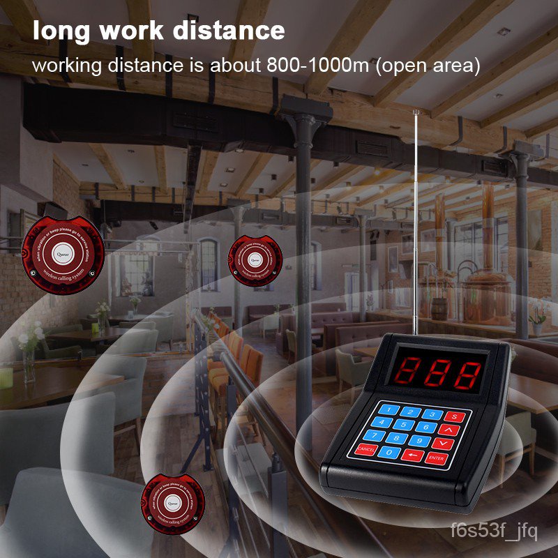 {new}202120 Coaster Pager+1 Keypad caller Queue Wireless Paging System ...