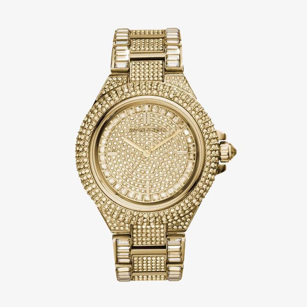 Michael Kors นาฬิกาข้อมือผู้หญิง Camille Crystal Encrusted Gold Gold ...
