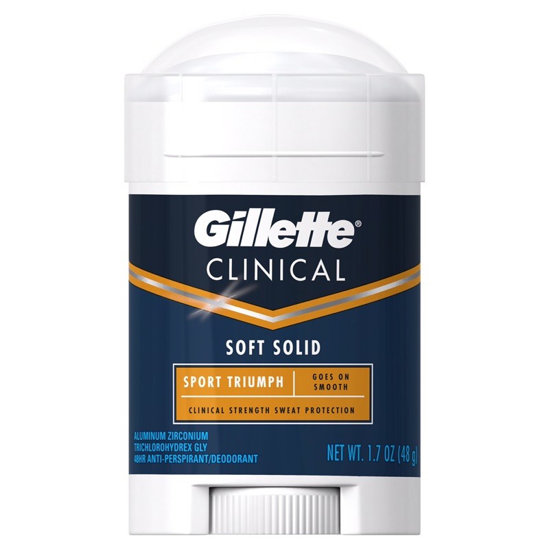 Gillette Clinical Soft Solid Sport Triumph Antiperspirant and Deodorant ...