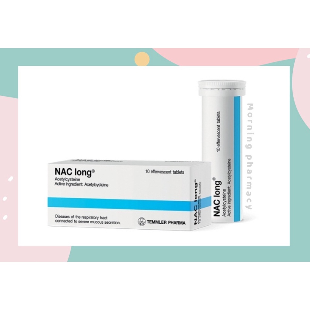 พร้อมส่ง NAC long แนค ลอง ของแท้ เม็ดฟู่ละลายเสมหะ 600mg บรรจุ 10 เม็ด ...