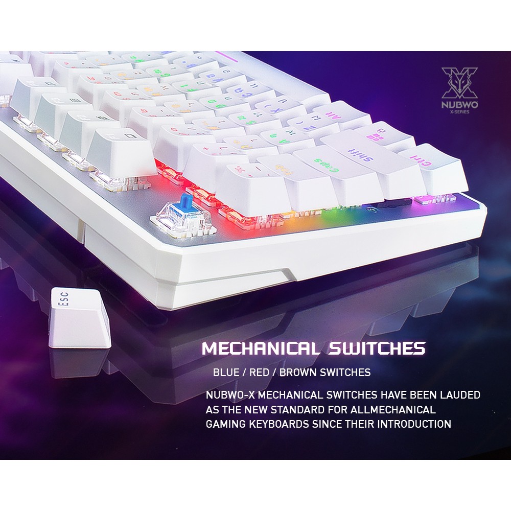 NUBWO X-Lution X21 M+ Mechanical Gaming Keyboard Blue / Brown Switch คี ...