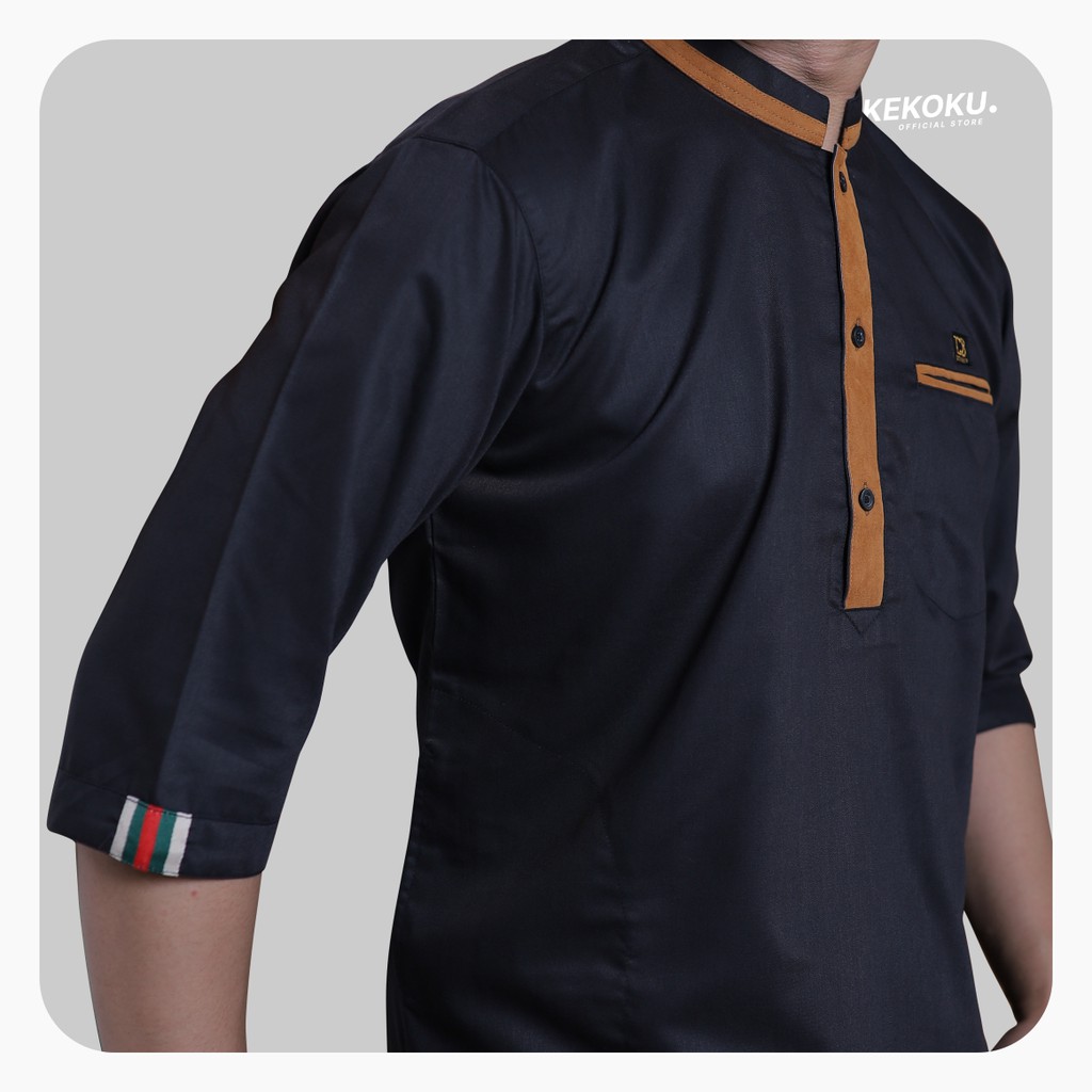 Koko Kurta Wafa เสื้อเชิ้ตผ้าฝ้ายสีดําสําหรับ Toyobo Fodu By Dthree ...