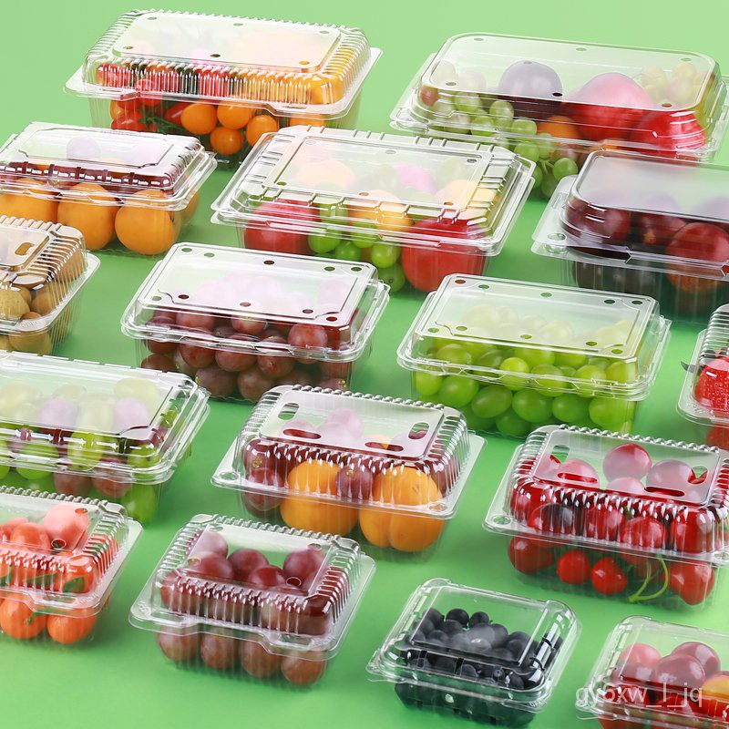 Fruit packaging boxกล่องผลไม้ทิ้งกล่องพลาสติกใสผักสตรอเบอร์รี่ที่มีฝาปิดกล่องเก็บผลไม้แพคเกจ ...