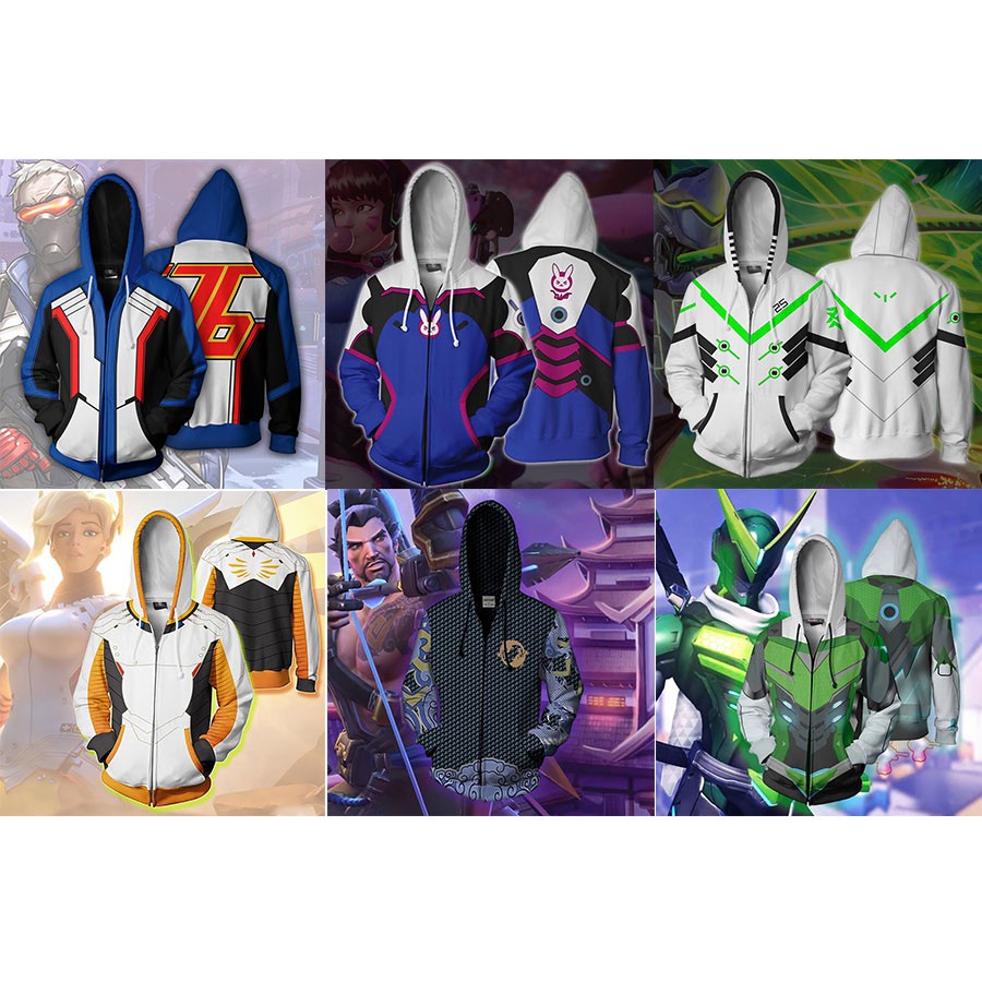 Overwatch Hoodie DVA Jacket Unisex Casual Zipper Olivia Sweatershirts ...