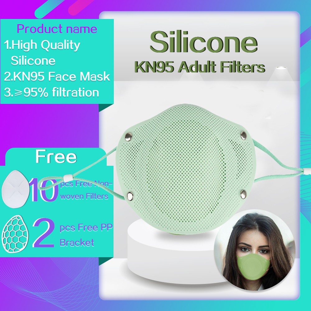ღღMask Adult Silicone PM2.5 Mouth Nose Disconnect-type Mask Anti-dust ...