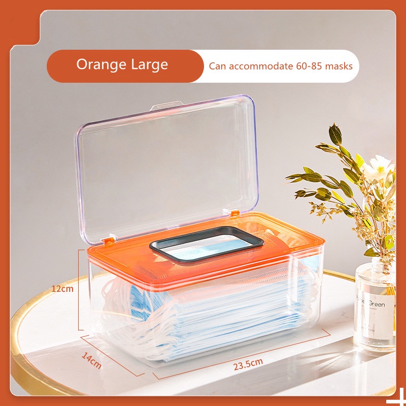 wTransparent Mask Storage Box With Spring Living Room Tissue Box Wet ...