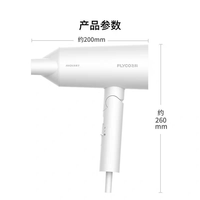 FLYCO ไดร์เป่าผมเครื่องกำเนิดไฟฟ้าไอออนลบเงียบในครัวเรือนพลังสูง ...