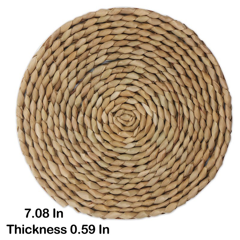 4Pcs Cattail Round Woven for Dining Table, Rattan Table Mats, Natural ...
