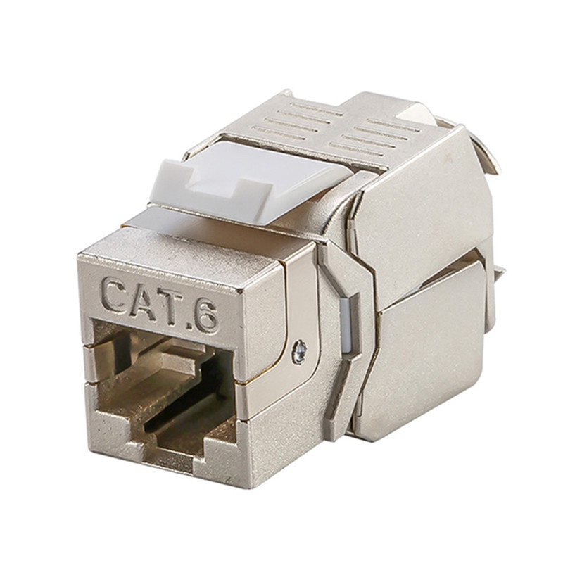 CAT6 Cat6A Cat5e Keystone Jack Full Shielded RJ45 Connector LSA Terminals Toolless Connection ...