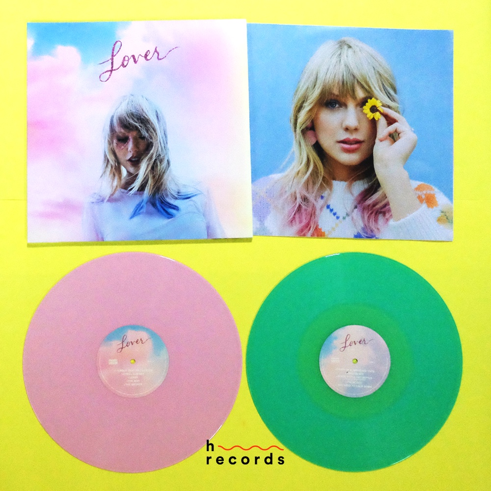 (ส่งฟรี) แผ่นเสียง Taylor Swift - Lover (Baby Pink Light Blue ...