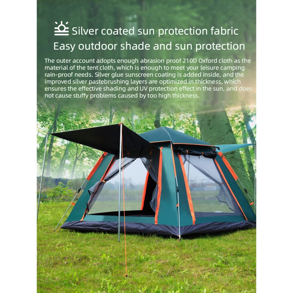 Full automatic tent camping tent 3-4 Person / 6-7 Person quick-opening ...