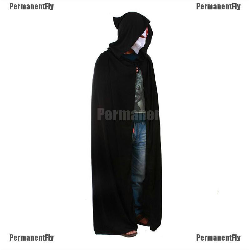 PermanentFly Black Halloween Costume Theater Prop Death Hoody Cloak ...