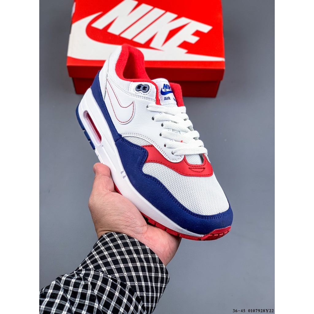 Nike Air Max 1 Shock Absorbing น้ำหนักเบาสบายรองเท้าวิ่งลำลองผู้ชายและ ...
