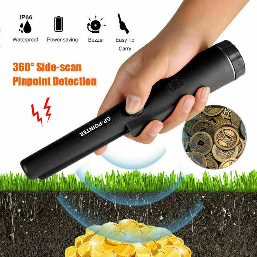 New Black Handheld Pinpointer Pin Pointer Probe Metal Detector ...