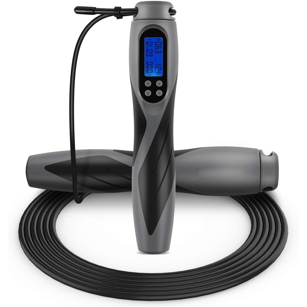 Skipping Rope, Digital Weighted Handle Adjustable Jumping Rope with ...