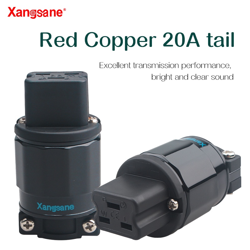 Xangsane F-22 red copper gold-plated 20A IEC C19 connector speaker ...