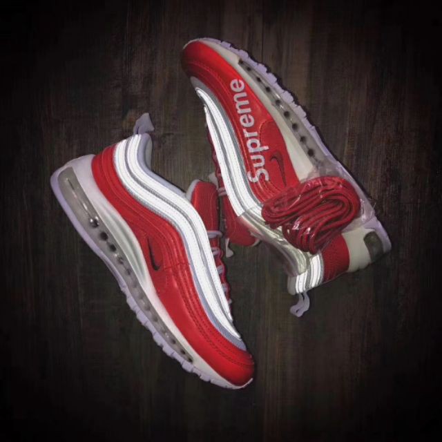 2018 nike air max 97 X Supreme รองเท้าผ้าใบ แท้ รองเท้าผู้ชาย ผู้หญิง ...