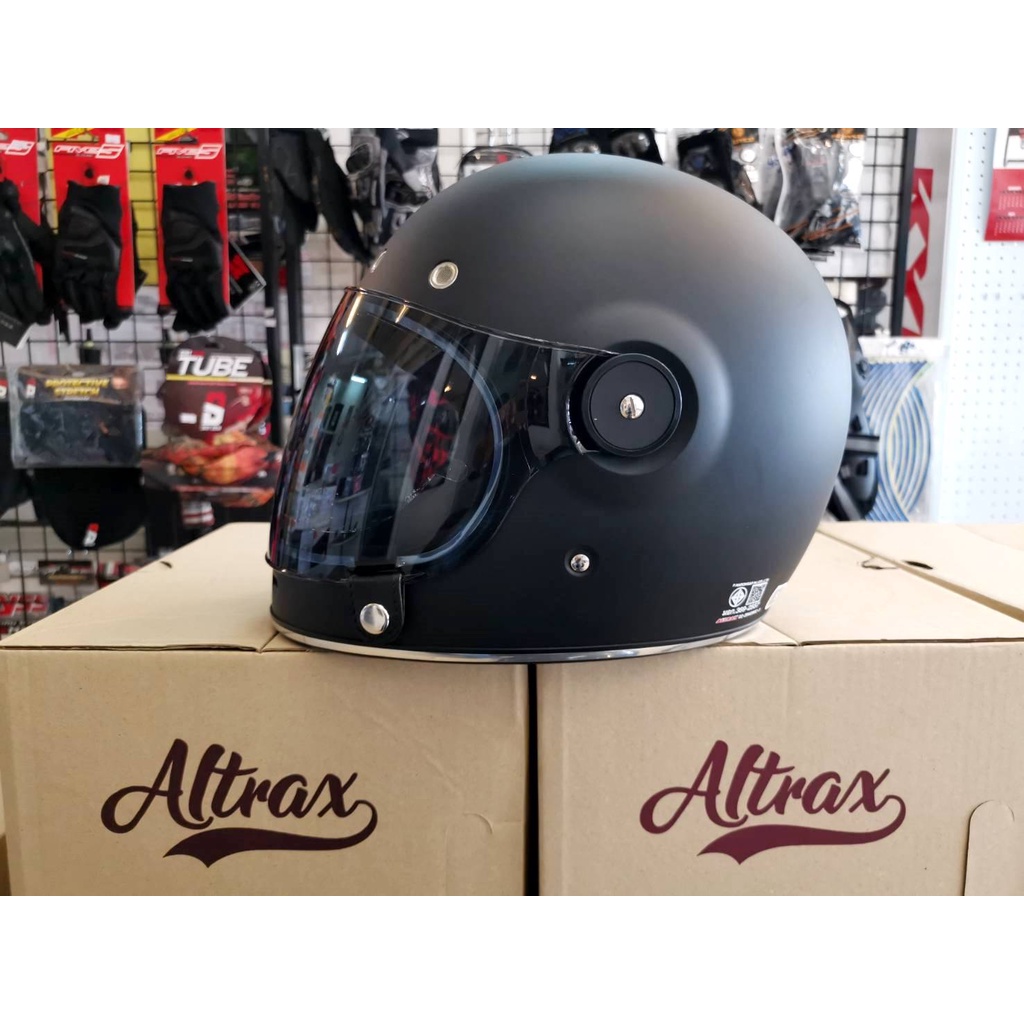 หมวกกันน็อค ALTRAX VINTAGE คลาสสิค วินเทจ สีดำด้าน Black Matte ...