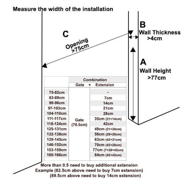 FhMH PAGAR BESI BAYI Baby Safety Gate Extra Tall Walk-Through Stair ...